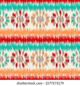 Seamless Abstract Ikat Pattern Image Floral Stock Illustration ...