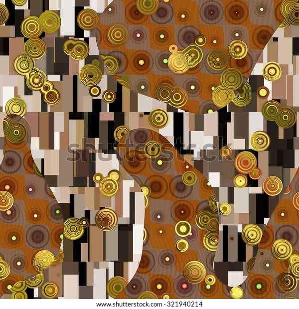 Seamless Abstract Pattern Gustav Klimt Style: Stockillustration ...