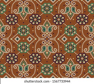Seamless Bandhani Background Pattern Design Stock Illustration ...
