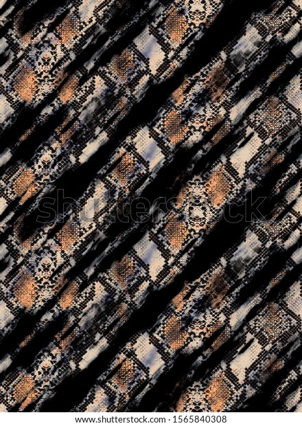 Seamless Batik Snake Diagonal Brush Pattern Stock Illustration ...