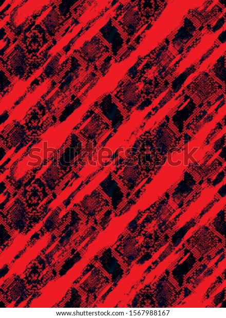 Seamless Batik Snake Diagonal Brush Pattern Stock Illustration ...