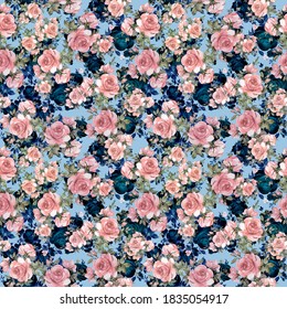 Flower Allover Colour Pattern Image Digital Stock Illustration ...