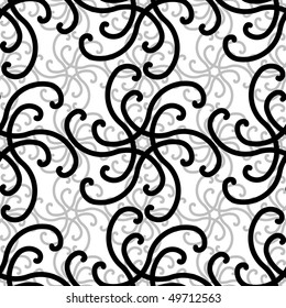Seamless Black White Swirl Pattern Stock Illustration 49712563