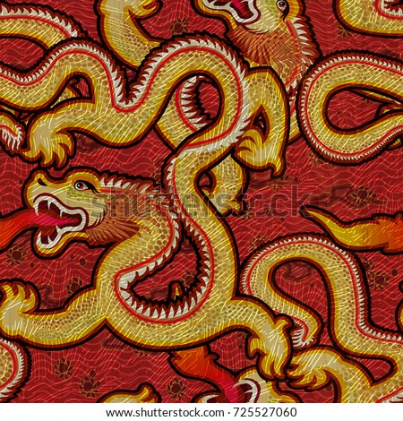 Seamless Chinese Dragon Pattern Highresolution Seamless Texture Stock ...
