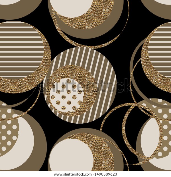 Seamless Circle Pattern Metal Circles Wallpaper Stock Illustration ...