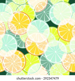 Seamless Citrus Pattern Fruit Background Summer Stock Illustration ...