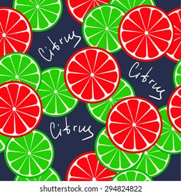 Seamless Citrus Pattern Fruit Background Summer Stock Illustration ...