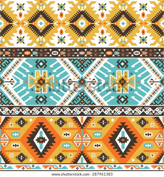 Seamless Decorative Bright Pattern Aztec Style Stock Illustration ...