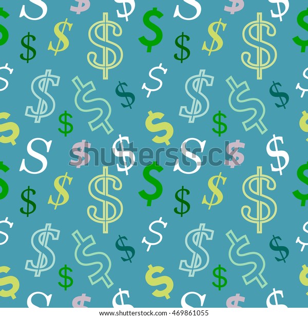Seamless Dollar Sign Pattern Stock Illustration 469861055