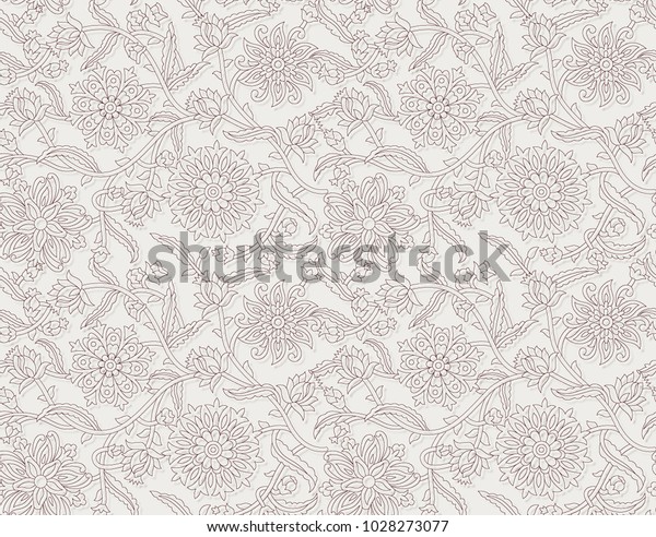 Seamless Emboss Floral Pattern Stock Illustration 1028273077