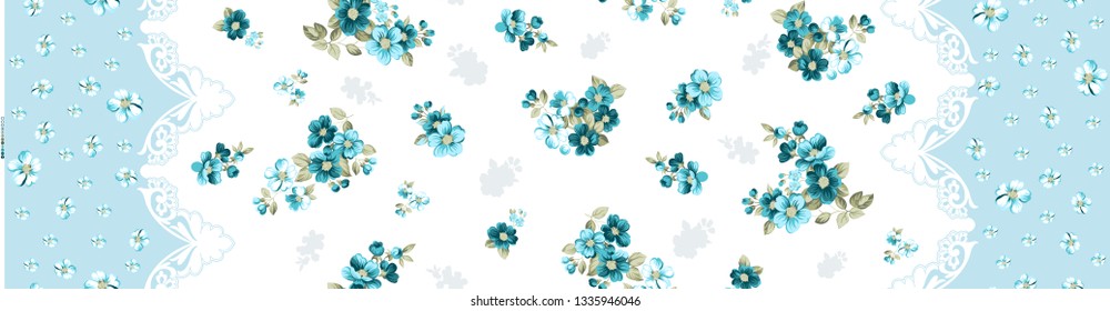 Seamless Fabric Pattern Blue Edging Texture Stock Illustration ...