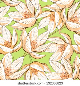 Luxury Gold Magnolia Flower Background Vector Stock Vector (Royalty ...