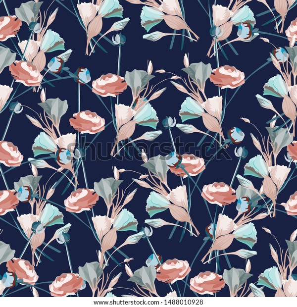 Seamless Floral Pattern Small Delicate Flowers Stock Illustration ...