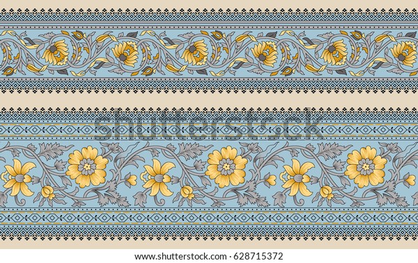 Seamless Flower Border Stock Illustration 628715372