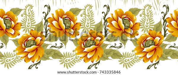 Seamless Flower Border Stock Illustration 743335846 | Shutterstock