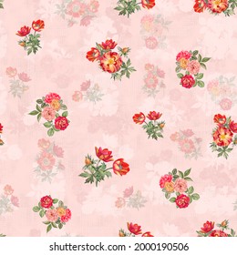 Seamless Flower Bunch Pattern Digital Background Stock Illustration ...
