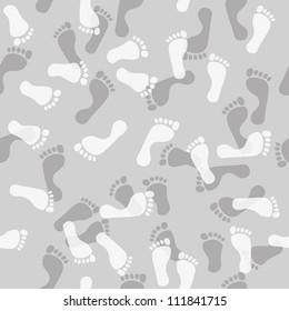 Seamless Pattern Human Footprints Various Orientations: เวกเตอร์สต็อก ...