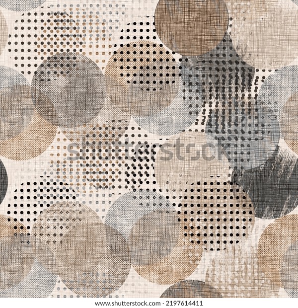 Seamless Geometric Pattern Brown Gray Circles Stock Illustration ...