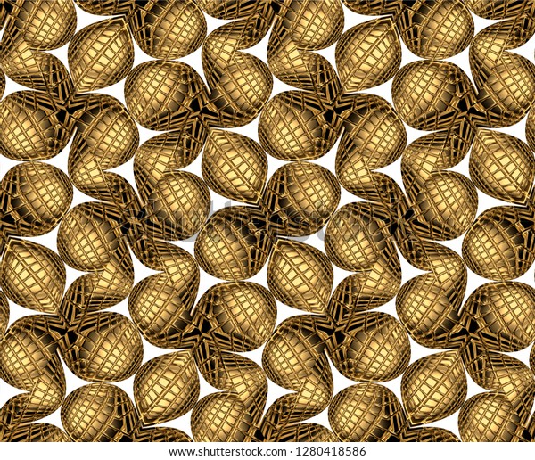 Seamless Geometric Pattern Gold Decor Wall Stock Illustration ...