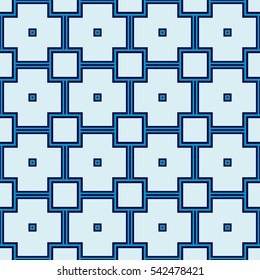 Seamless Geometric Pattern Square Cells Blue Stock Illustration ...