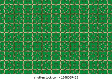 Green Traditional Pattern Floral Fabric Stock Vector (Royalty Free ...