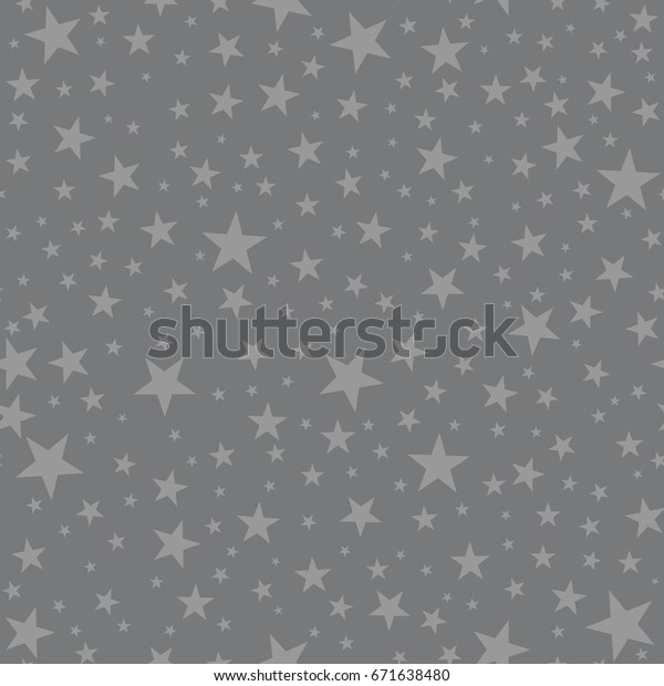 Seamless Gray Irregular Stars Pattern Stock Illustration 671638480