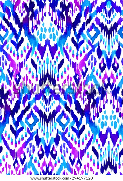 Seamless Ikat Textile Pattern Beautiful Geometric Stock Illustration ...