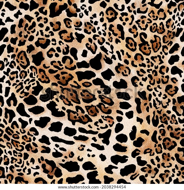 Seamless Leopard Skin Patternhand Drawn Stock Illustration 2038294454 ...