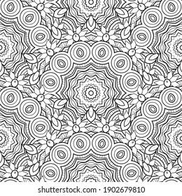 Seamless Monochrome Pattern Printable Coloring Pages Stock Illustration ...