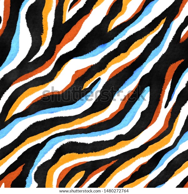 Seamless Multicolor Zebra Print Pattern Stock Illustration 1480272764 ...
