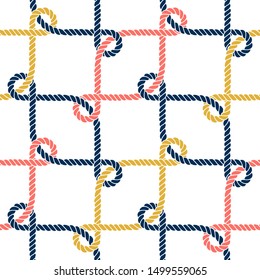 Seamless Nautical Rope Pattern Endless Navy Stock Vector (Royalty Free ...