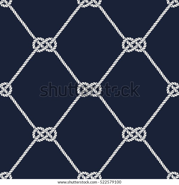 Seamless Nautical Rope Pattern Endless Navy Stock Illustration 522579100
