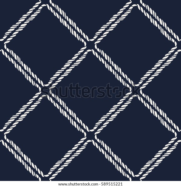 Seamless Nautical Rope Pattern Endless Navy Stock Illustration ...
