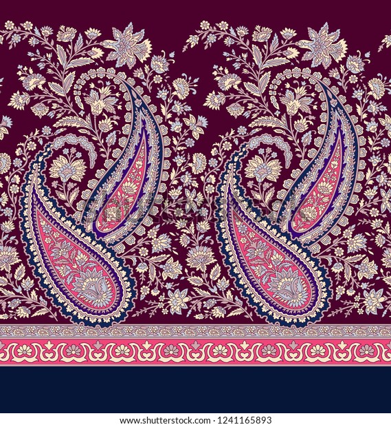 Seamless Paisley Indian Motif Stock Illustration 1241165893