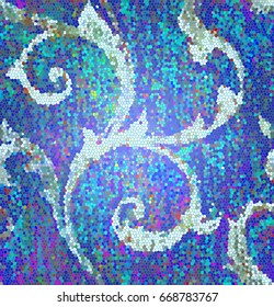 Seamless Pattern Baroque Style Stained Glass Stock Illustration ...