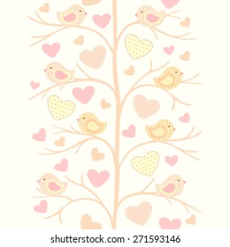 Seamless Pattern Birds Raster Version Stock Illustration 271593146 ...