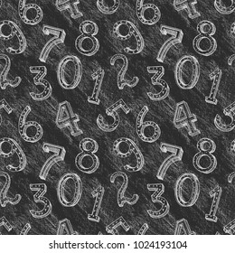 Seamless Pattern Black Hand Drawn Numbers Stock Illustration 1024193104 ...