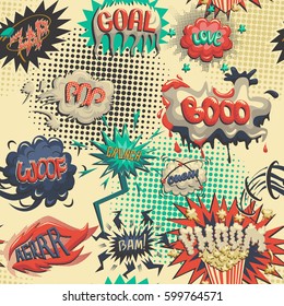 Seamless Pattern Comic Icon Comic Book Stock Illustration 599764571 ...