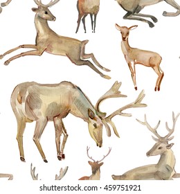 Seamless Pattern Deer Seamless Texture Various Stock Illustration ...