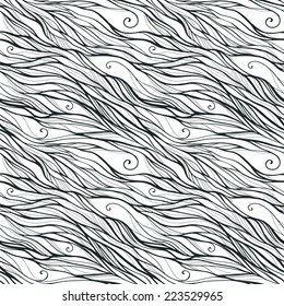 Seamless Pattern Doodle Waves Ornament Stock Illustration 223529965 ...