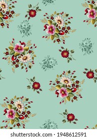Seamless Pattern Flower Background Stock Illustration 1948612591 ...