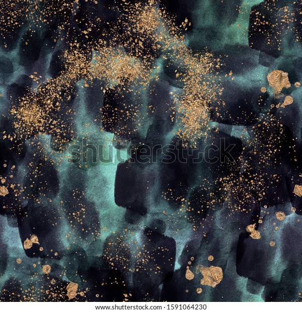 Seamless Pattern Gold Dark Navy Purple Stock Illustration 1591064230 ...