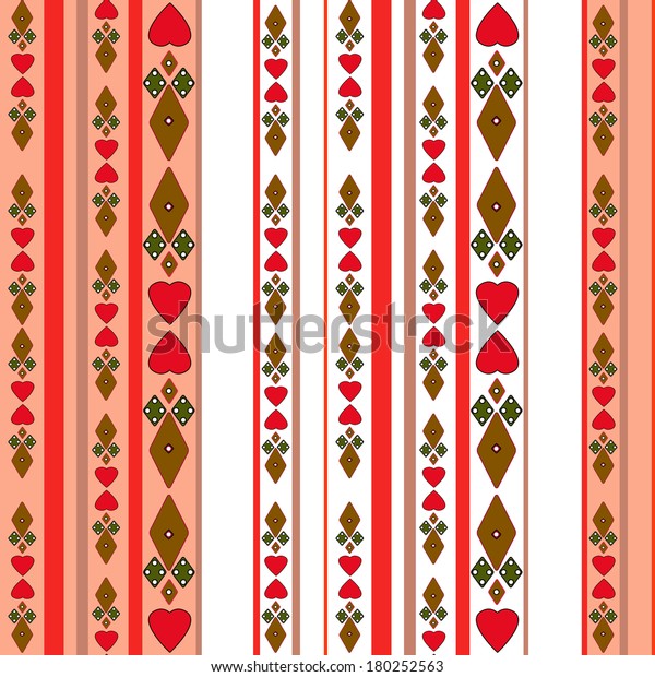 Seamless Pattern Hearts Stripes Background Stock Illustration 180252563 ...