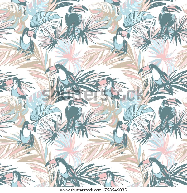 Seamless Pattern Ink Hand Drawn Sketch 库存插图 758546035 | Shutterstock