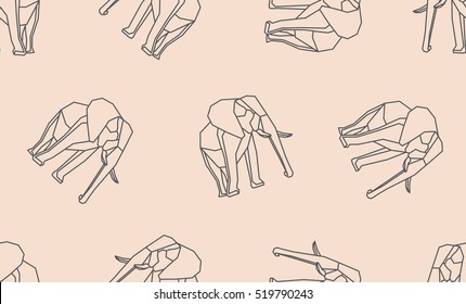 Linear Birds Origami Pattern Ornament Stock Vector (Royalty Free ...