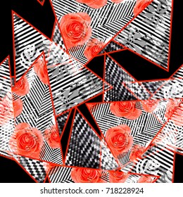 Seamless Pattern Mixed Design Geometric Background Stock Illustration ...