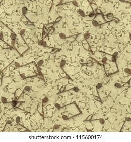 Seamless Pattern Music Notes Paper Texture Stock Illustration 115600174 ...