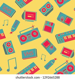 Seamless Pattern Old School Things Background Stock Illustration ...