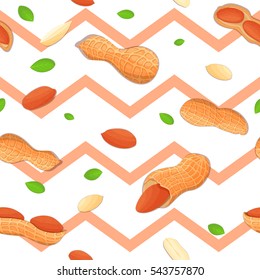 Seamless Pattern Peanut Nut Striped Zigzag Stock Illustration 543757870 ...