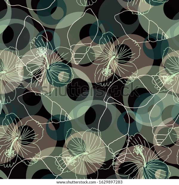 Seamless Pattern Retro Design Black Background Stock Illustration ...